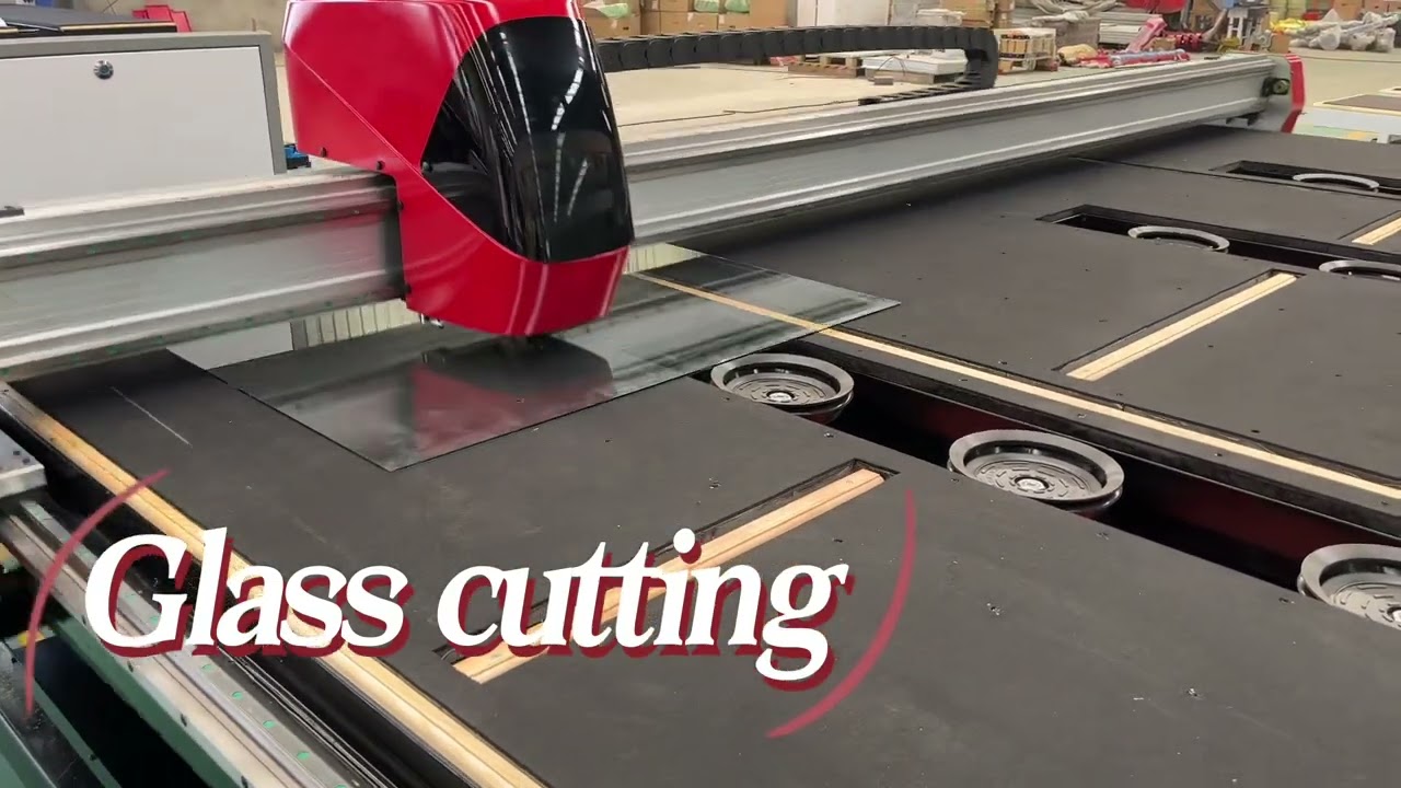Multifunction CNC Glass Cutting Machine with label printing Monolithic 3660x2600mm  3 in 1