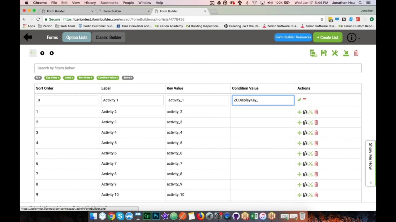 Segmented Option List (iFormBuilder)