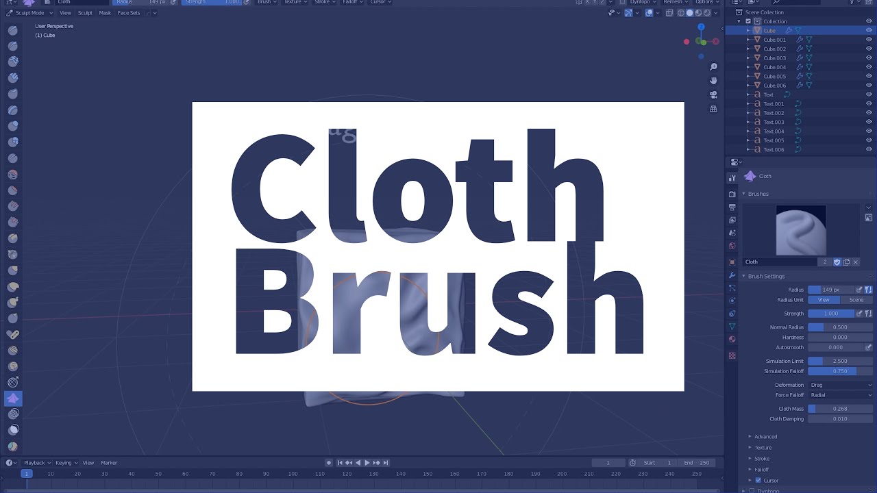 Blender 2 83 LTS Cloth Brush Review/Tutorial