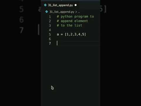 Python Program To Append New Element To The List | Append() | Tech Blooded | #Shorts