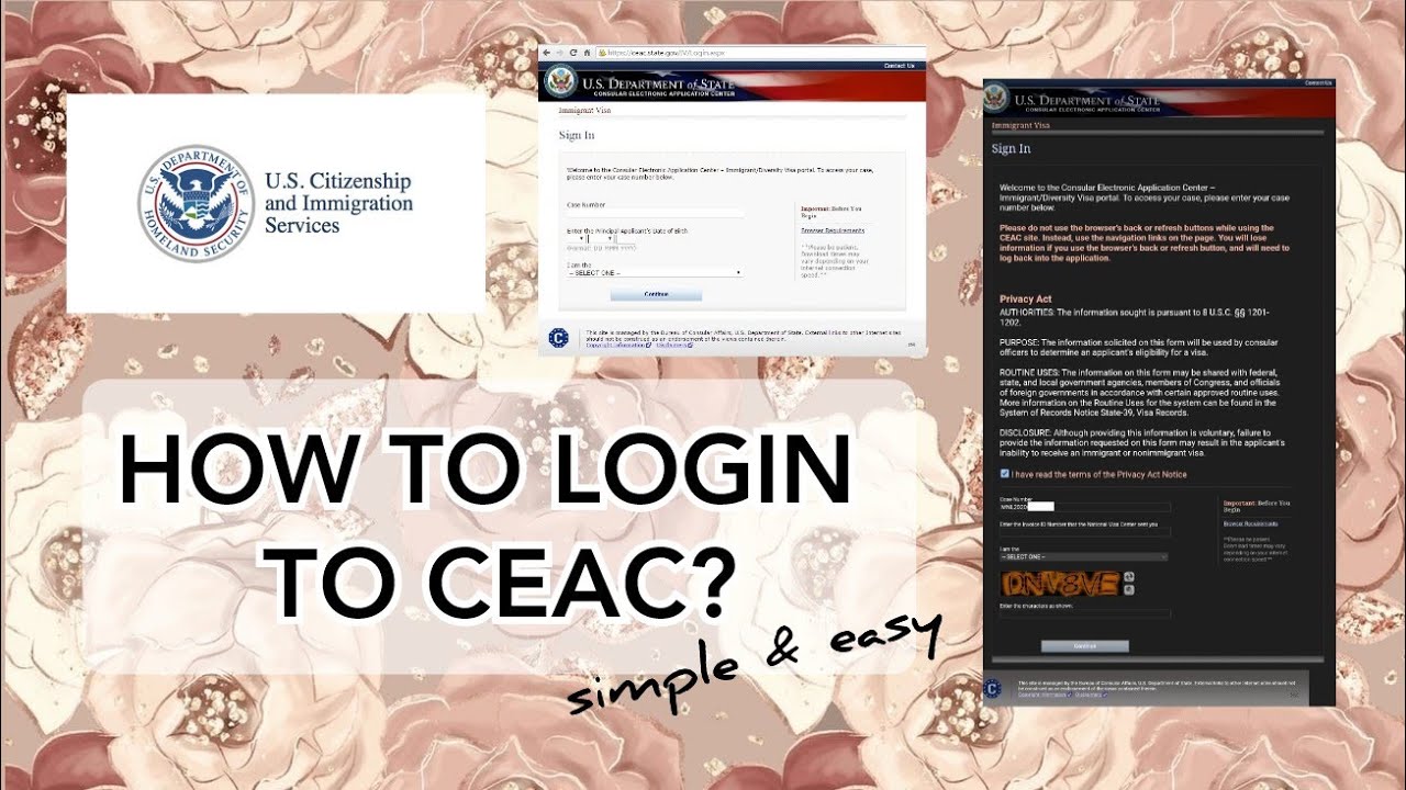 NVC PROCESSING PART 1: HOW TO LOGIN TO CEAC | WHY DO WE NEED TO LOGIN | IMMIGRANT VISA LOGIN