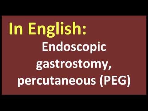 Endoscopic gastrostomy, percutaneous PEG spanish MEANING
