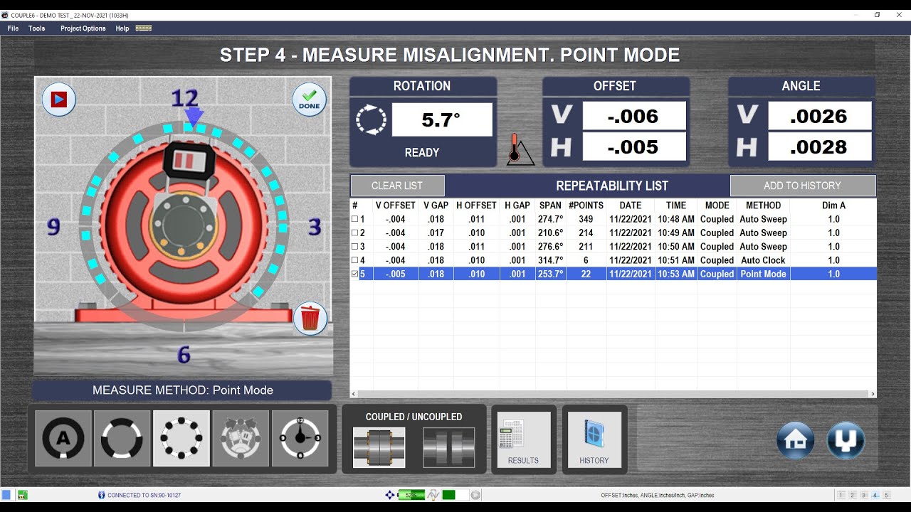 Couple6 Software: Point Mode Data Taking