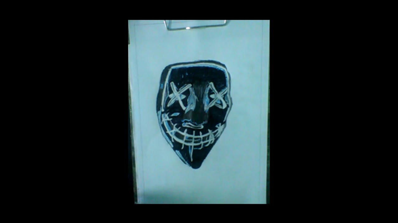 Drawing purge neon mask (Halloween special  Drawing)  Happy Halloween