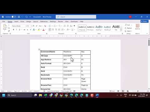 Get a list of all #msword shortcut keys