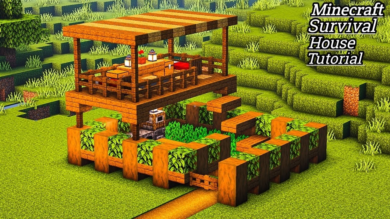 🍀Minecraft : How to Build a Starter House Tutorial / Minecraft Beginner ...