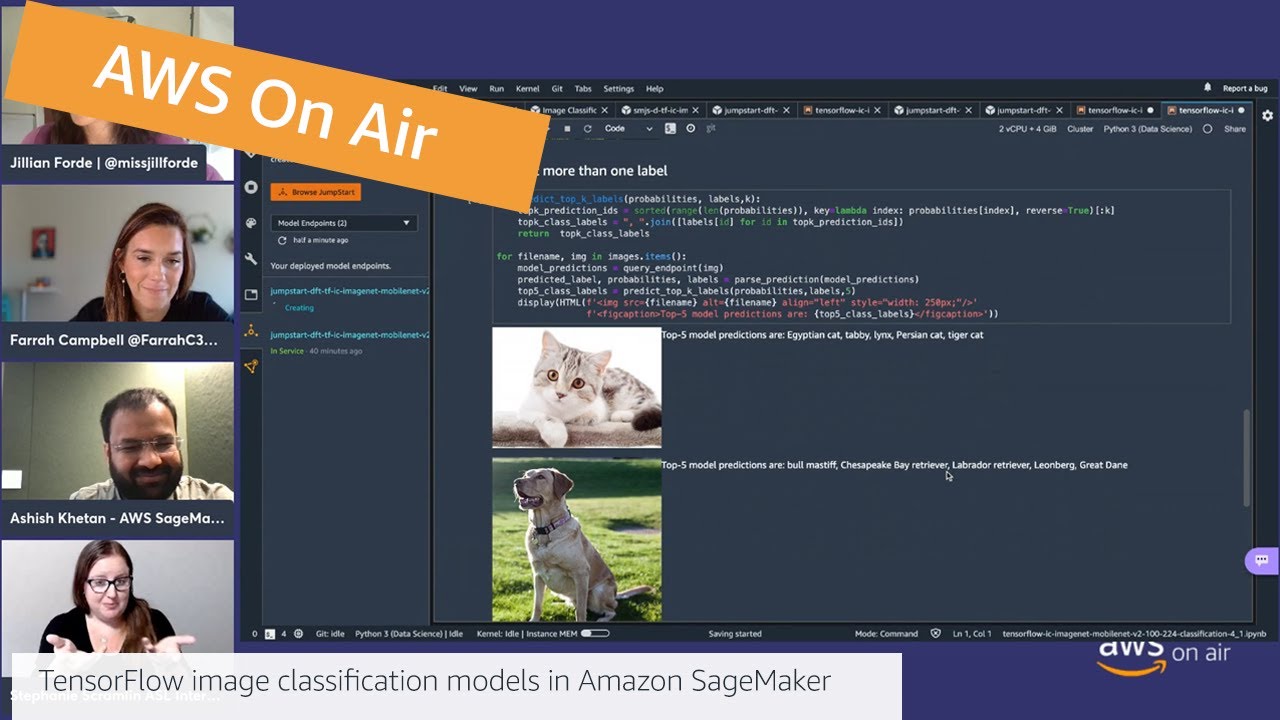 AWS On Air ft. TensorFlow image classification models in Amazon SageMaker