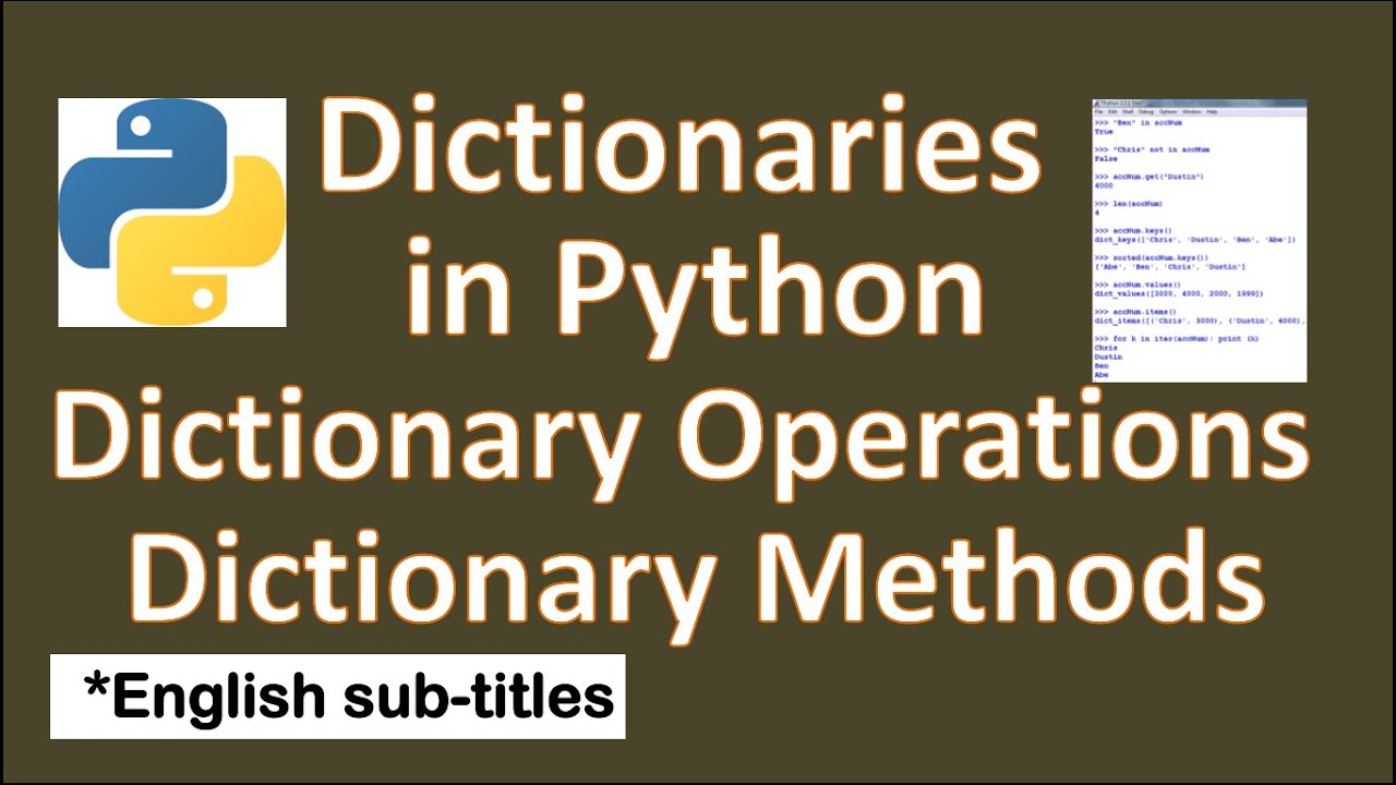 Python Dictionaries - Python Dictionary Tutorial - Python Dictionary Program - Dictionary In Python