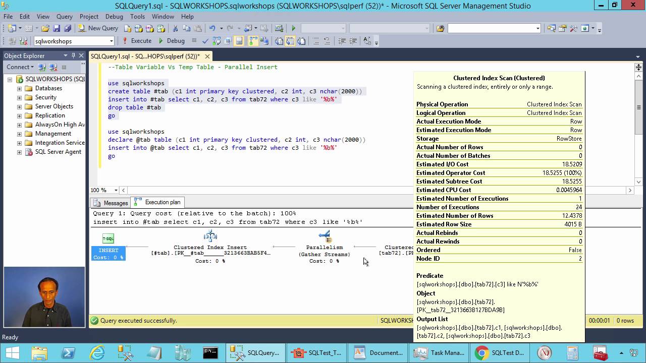 Parallel Insert Into - Table Variable Vs Temporary Table in SQL Server