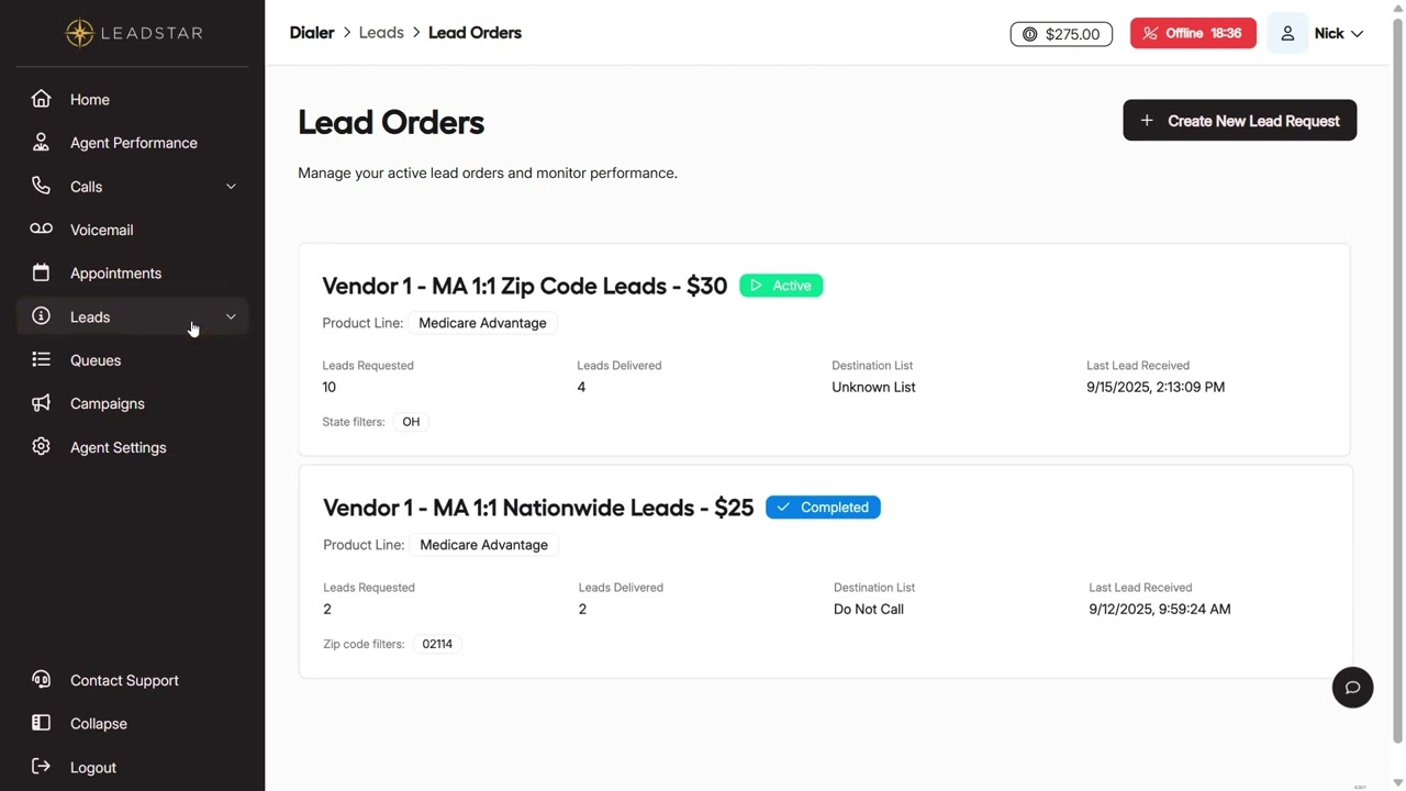 Walk-Through for Data Leads Purchases