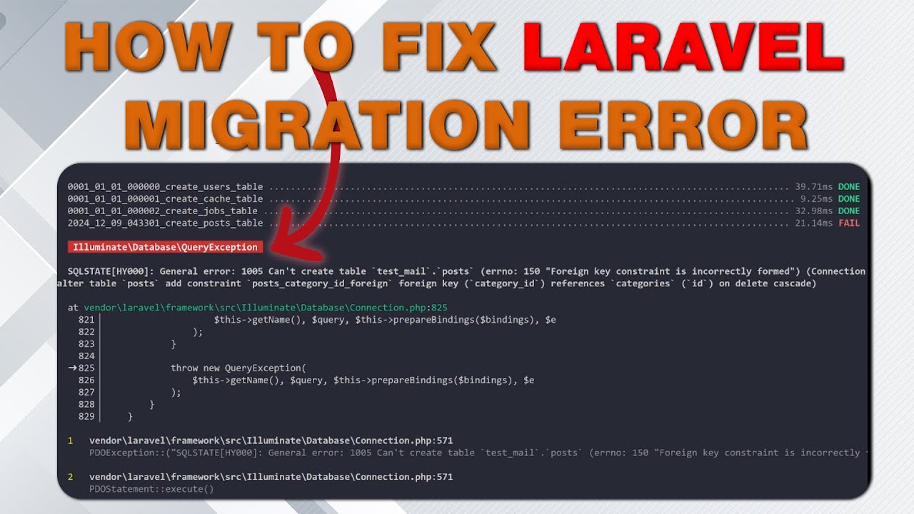 How to Fix Laravel Migration Error