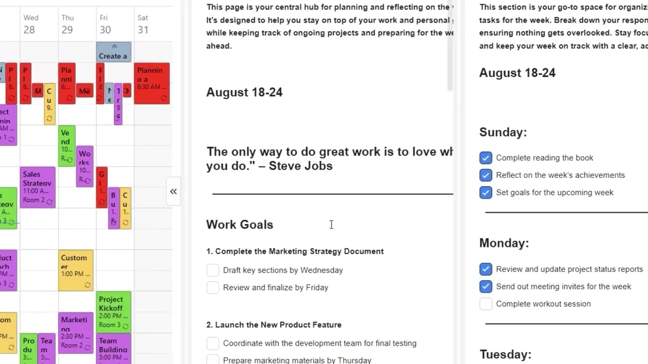 IXORD Configuration: Weekly Focus Hub