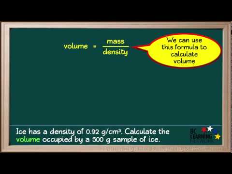 WCLN - Calculating Volume from Density and Mass