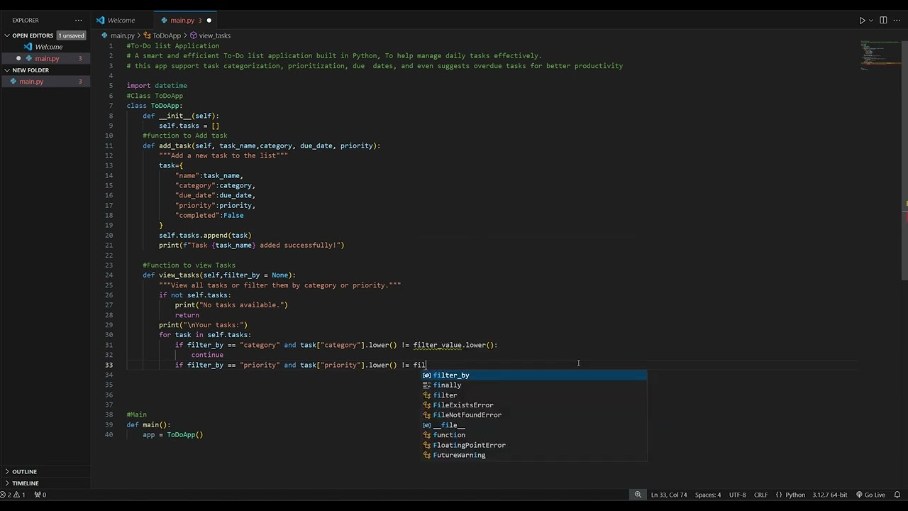 Build a Smart and Efficient To-Do List App in Python | Full Tutorial