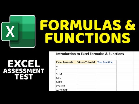 شرح Excel Assessment Test: Formulas and Functions Tutorial (SUM, MIN ...