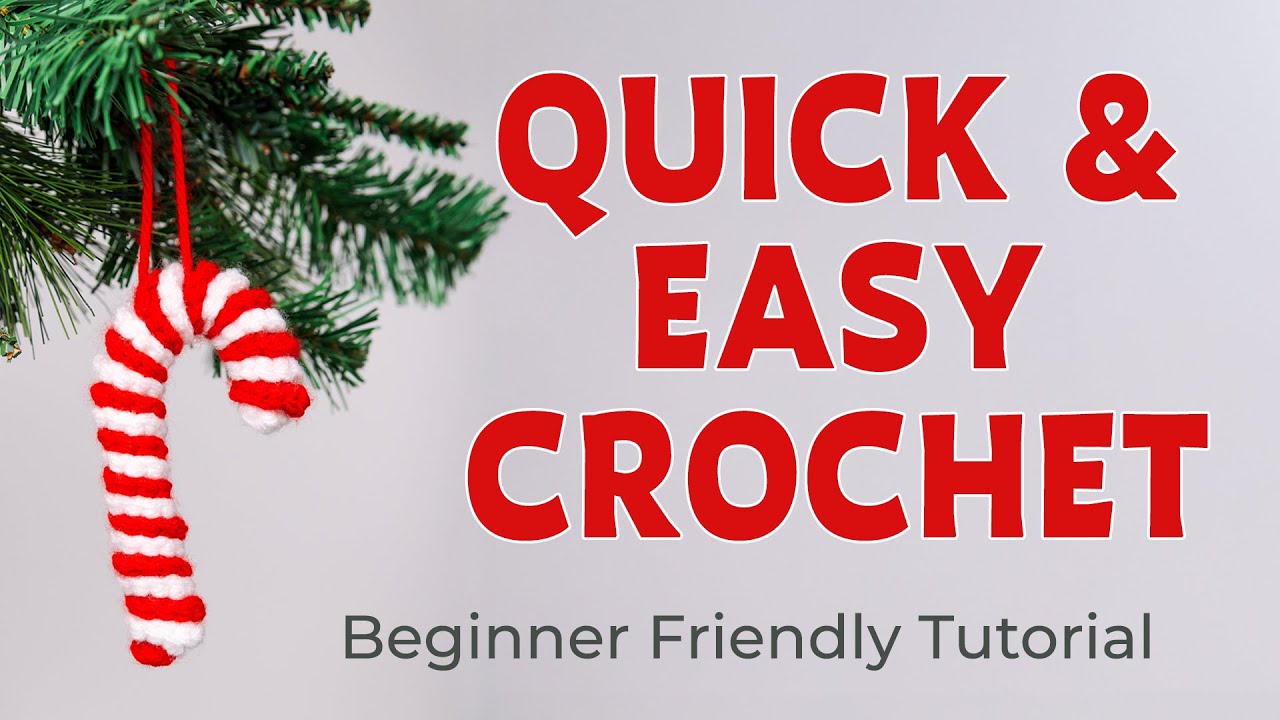 Easy DIY Christmas Ornament | Crochet Candy Cane Tutorial