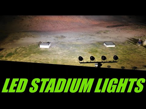 LED Stadium Lights Install - Drone Footage - Footcandle Readings - See LED Sports Lights in Action
