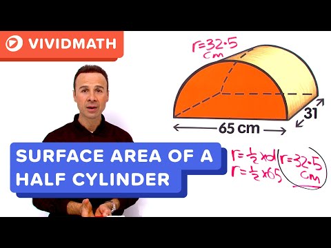 Surface Area of a Half Cylinder - VividMath.com