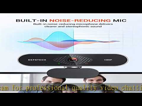 DEPSTECH Webcam with Microphone, 1080P HD Webcam with Auto Light Correction for Desktop/Laptop, Str