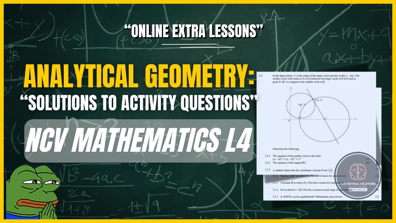 Circle Analytical Geometry Questions | NCV Mathematics L4 | Solutions to Activity