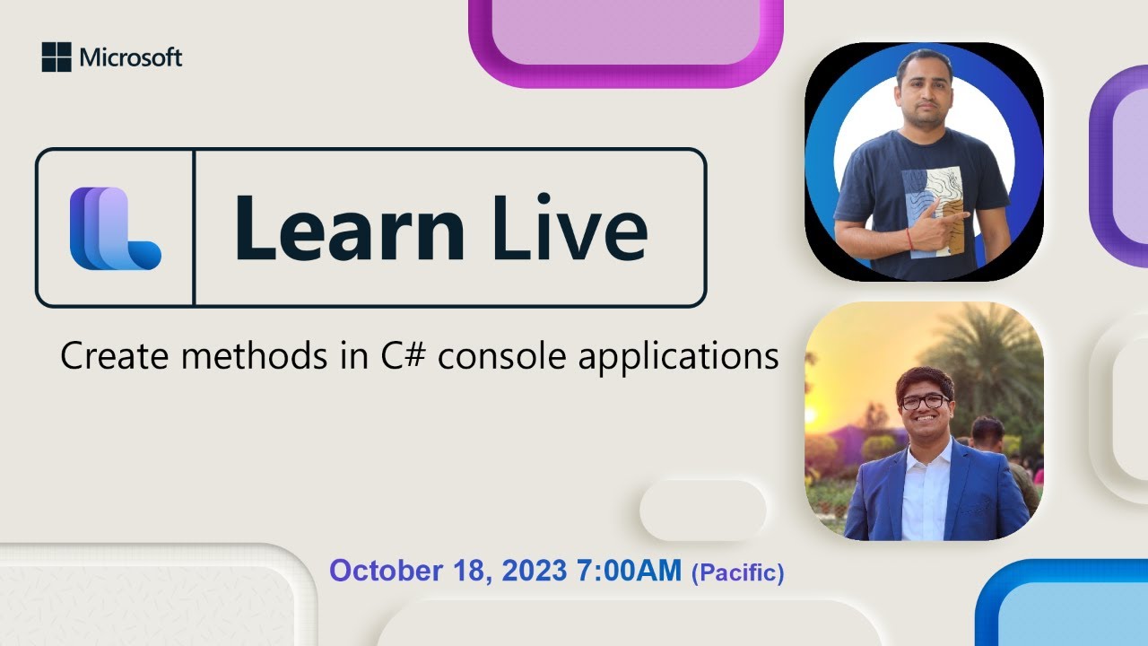 Learn Live - Create methods in C# console applications