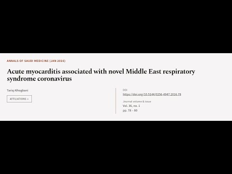Acute myocarditis associated with novel Middle East respiratory syndrome coronavirus | RTCL.TV