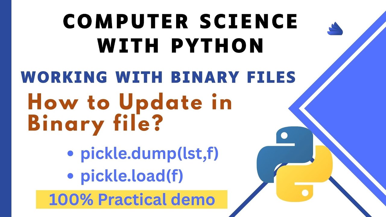 Binary File in Python – Update Operation Explained | CBSE Class 12 | Computer Science with Python