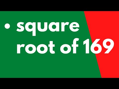 square root of 169 | square root by prime factorization method |