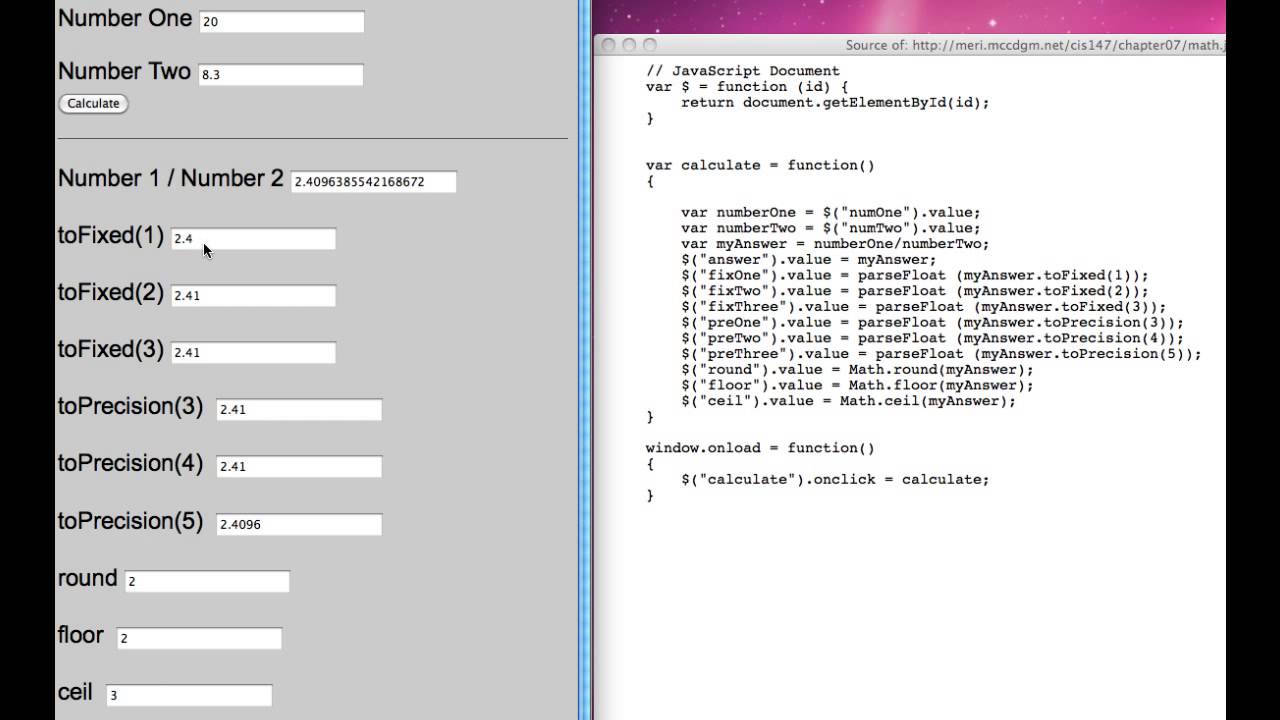 merihelp.net: Javascript basic math functions