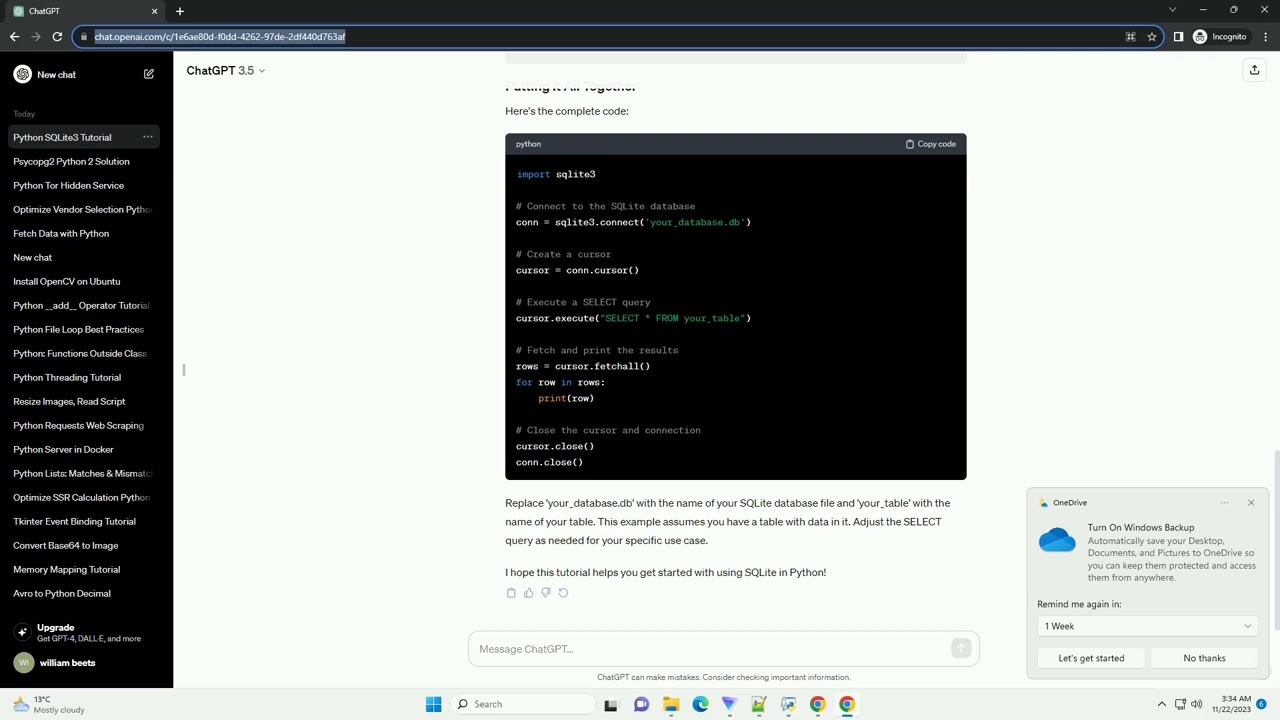 Python Sqlite3 Select from table