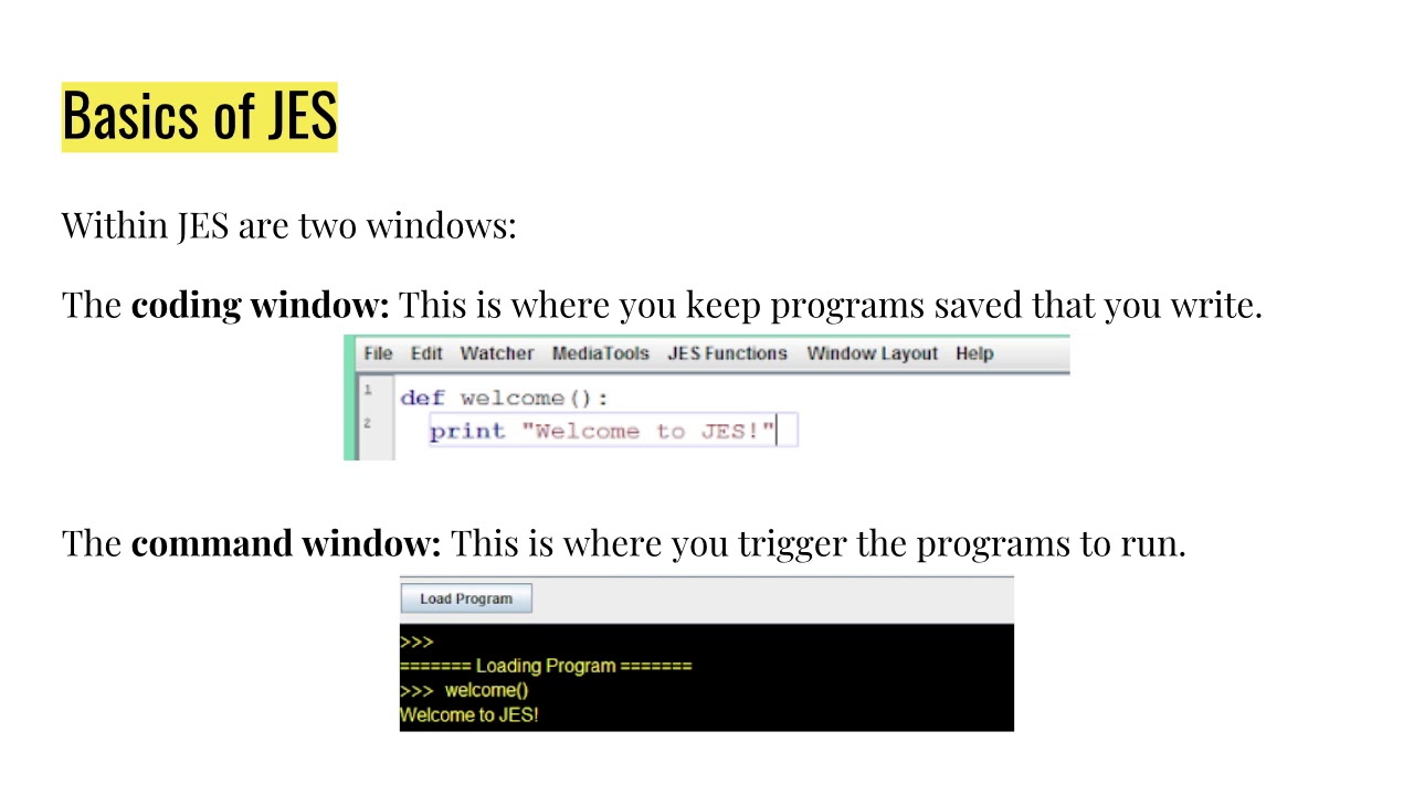 Introduction to Python using Jython Environment for Students | Intro to Media Computation & JES [CC]