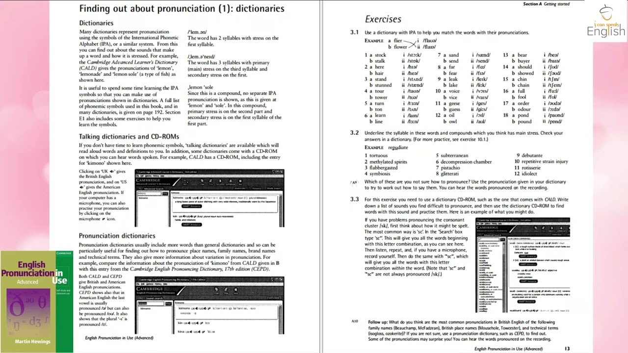 Pronunciation in Use Advanced, Unit 3, Dictionaries 1
