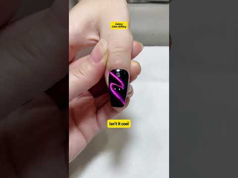 the cat eye gel color shifted ribbon effect tutorial #nails #nailart #nailtutorial #nailtech