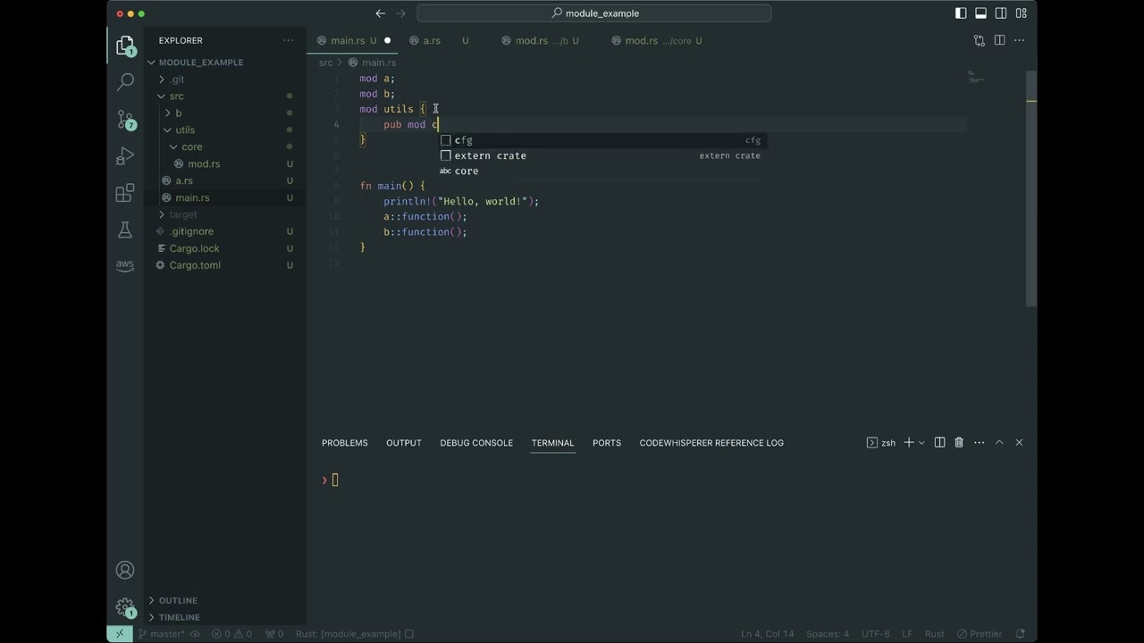 Rust: How to organize code in multiple files with modules