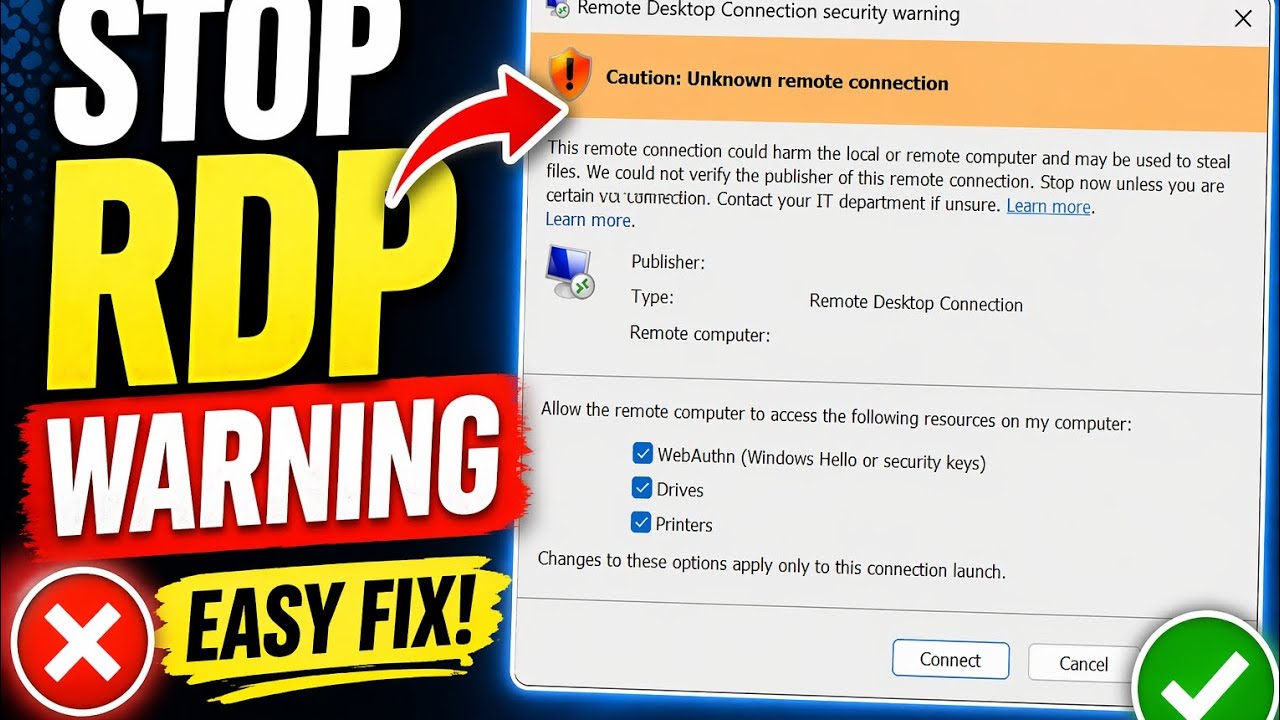 How to Remove Remote Desktop (RDP) Security Warning – Easy Windows Fix