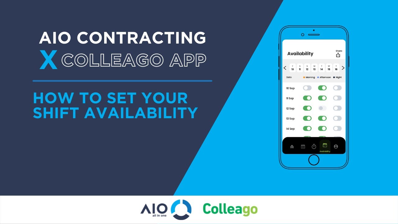 3. How to Set your Shift Availability