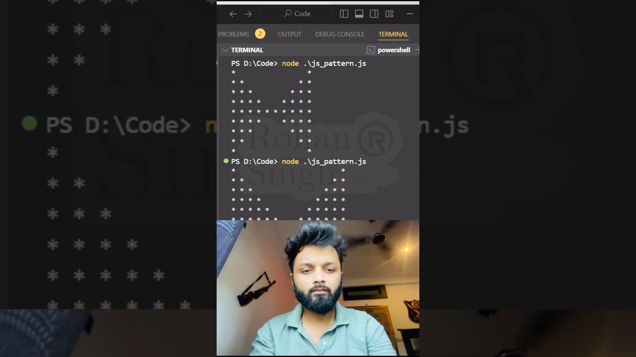 Javascript Bowtie Pattern | Javascript Tutorial #shorts #javascript #codingshorts #coderohan #coding
