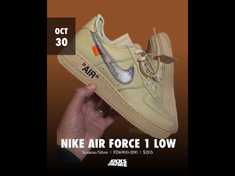 Off-White x Nike Air Force 1 Low Sesame / Silver - October 30, 2025