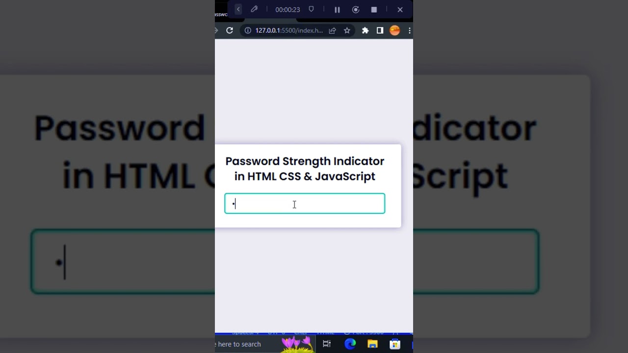 😱😨Creating a Password Security Checker in JavaScript HTML and css #shorts #youtubeshorts #subscribe