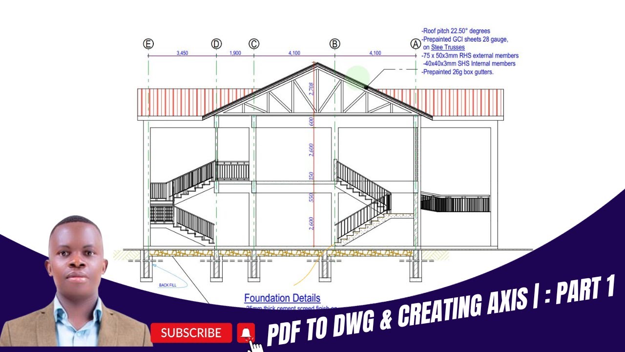 Part 1: 1-Storey Laboratory Structural Design | Importing PDF Drawings & Adding Axis in AutoCAD