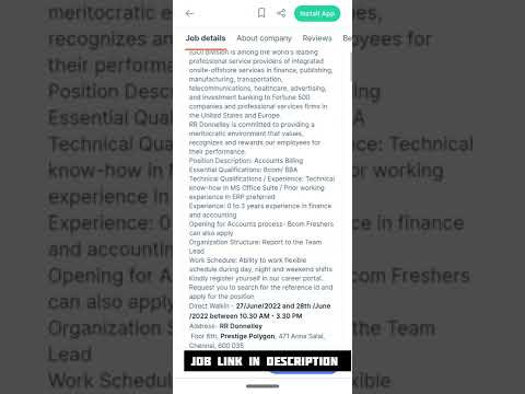 Job link in description • RRD Direct walk-in • Chennai