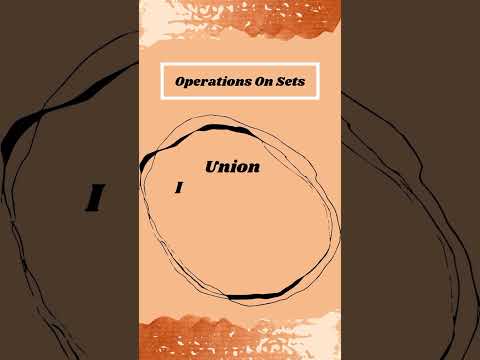 Operations On Sets - Maths