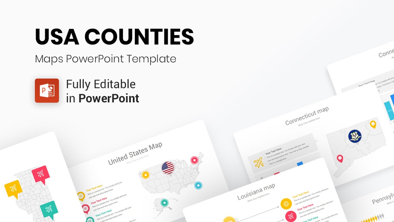 US Counties Maps PowerPoint Template l Google Slides, Keynote