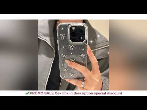 INS Korea Glitter 3D Silver Bow Beads Phone Case For iPhone 16 15 14 13 12 11 Pro Max 7 8 Plus X XS