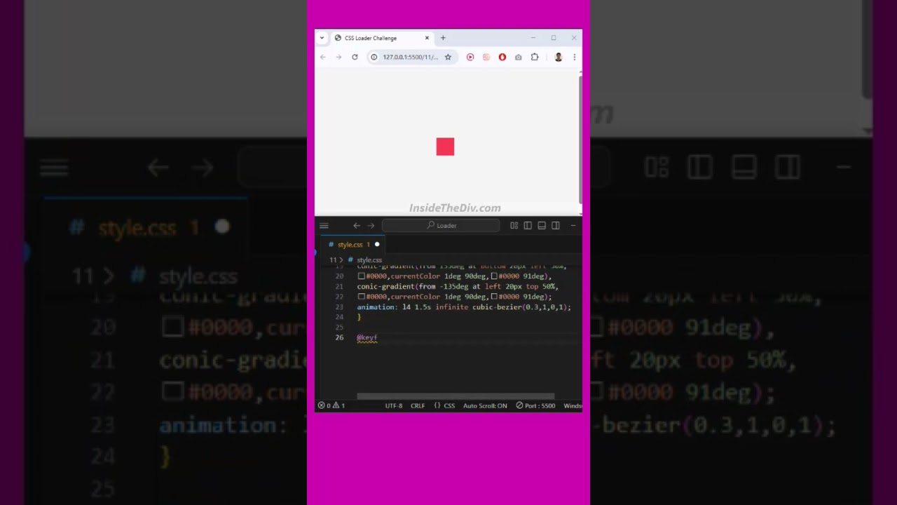 CSS Animation Tutorial | CSS Loader Challenge 22 #cssanimation #csstutorial #cssloader #shorts