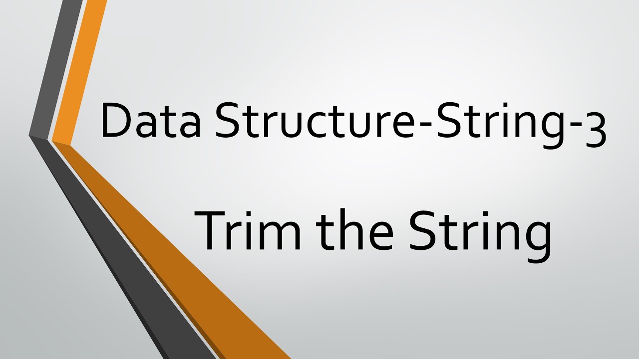 String Problems-3: Trim the String | Java Implementation