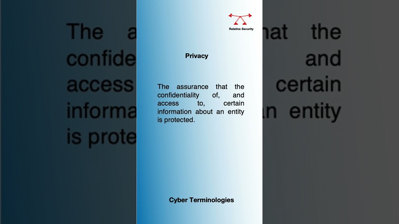 CyberSecurity Definitions | Privacy
