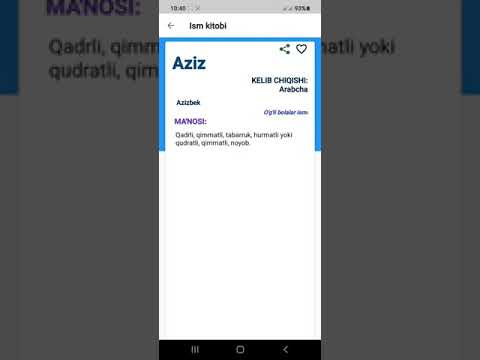 AZIZ ismini ma'nosi