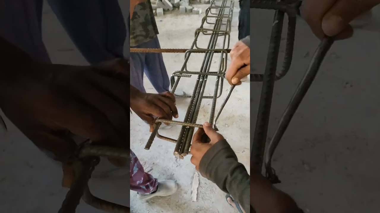 Lintel beam reinforcement binding #buildings #engineer #structure