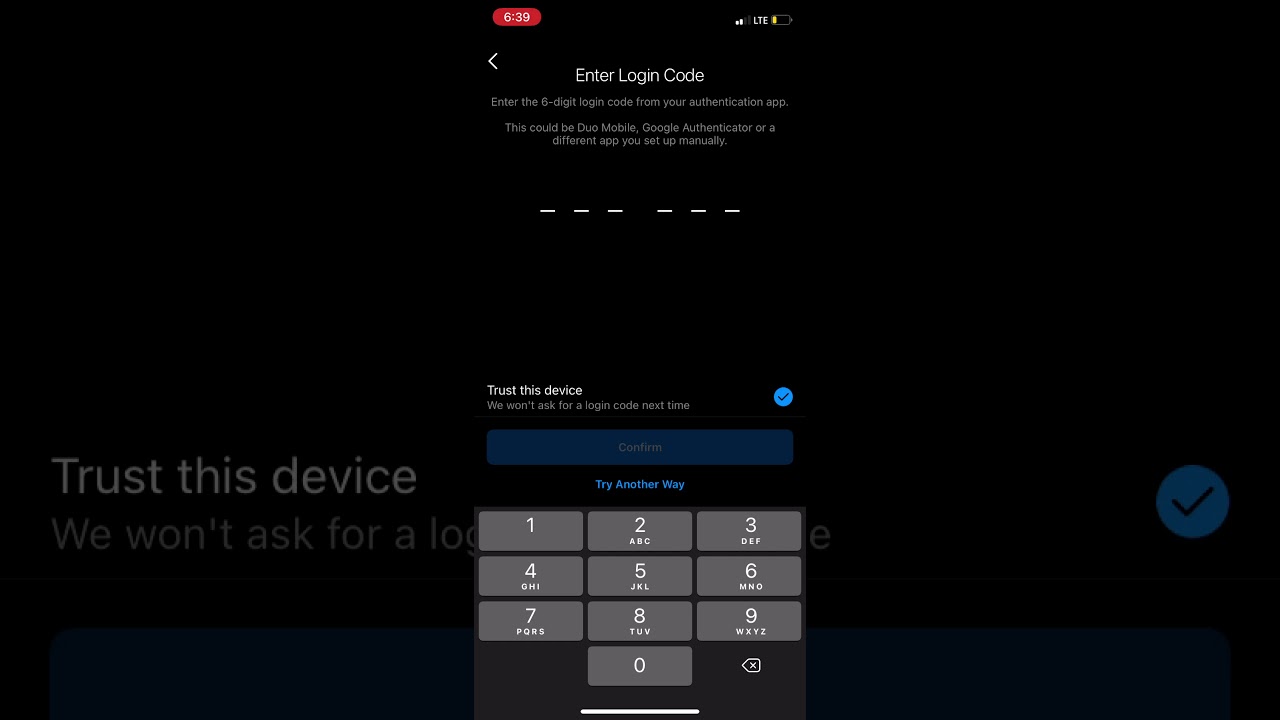 I can’t log in because the authentication code is in and I don’t have any type of codes at all.